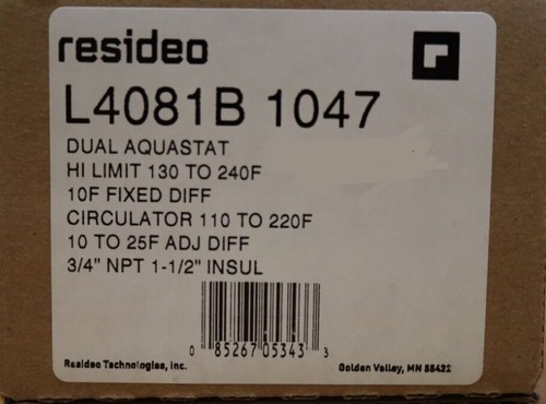 New Resideo L4081B 1047 Hi Limit Dual Aquastat | eBay