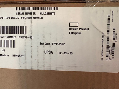 HPE StoreEver LTO-9 Ultrium 45000 External Tape Drive BC042A P36631-001 ...
