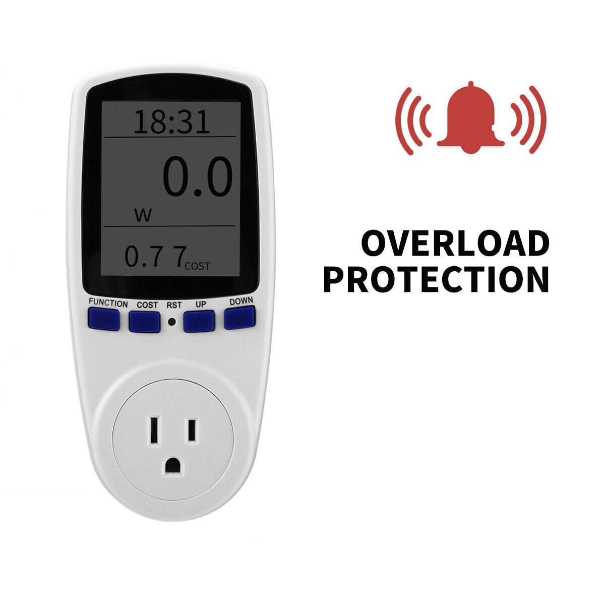 Digital Outlet Power Meter Energy Monitor Volt Watt Voltage Amps Socket ...