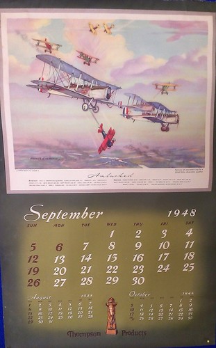 1948 Charles Hubbell Calendar Page Depicting America's First Jet Design ...