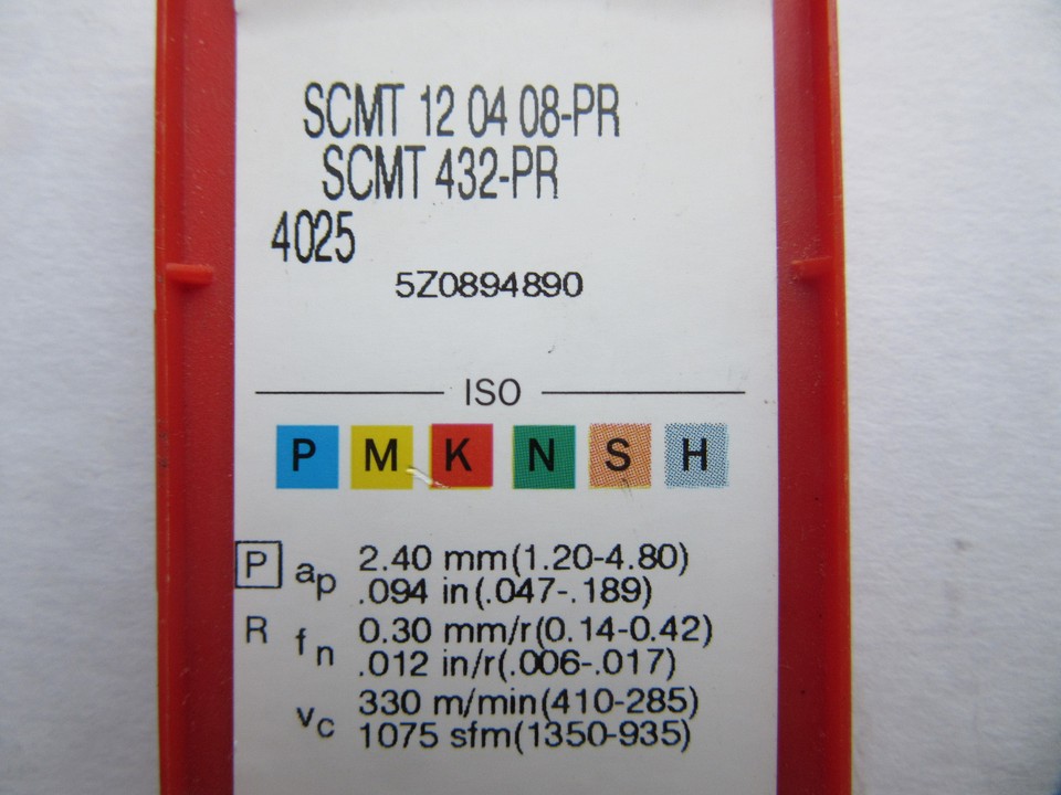 (10) Sandvik SCMT 12 04 08-PR 4025 Carbide Inserts SCMT 432-PR NEW ...