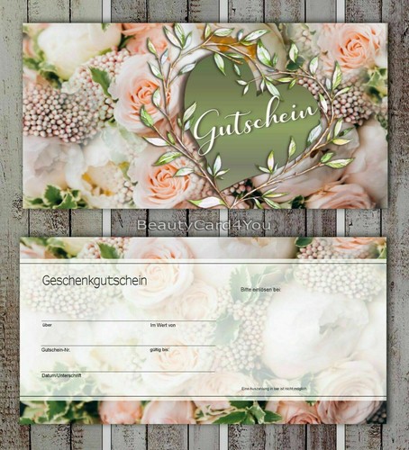 Viel Auswahl Geschenkgutscheine Gutscheinkarten Wellness Beauty Floristik Blumen | eBay