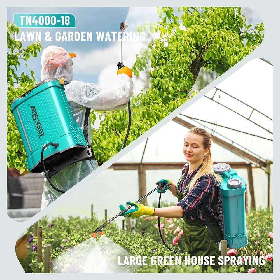 TaskStar 21V Backpack Garden Sprayer 4 Gallon Pressure Pump Lawn Yard ...