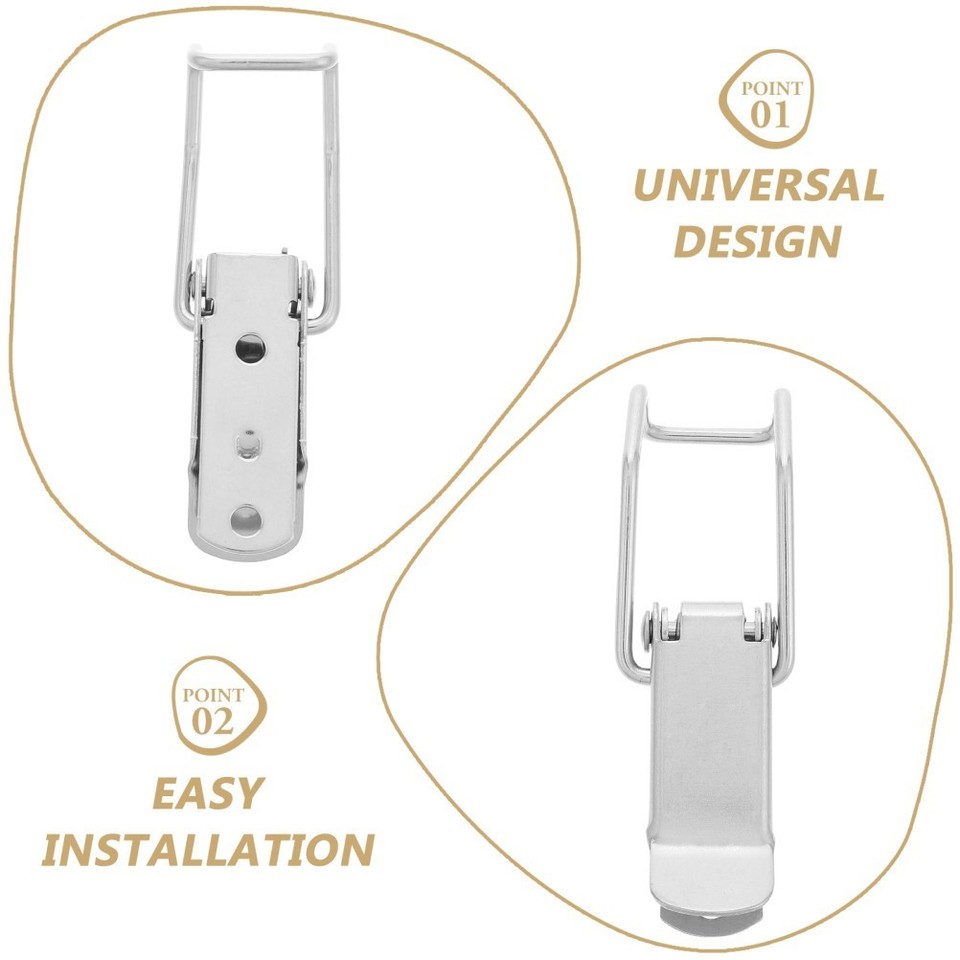 4 Pcs Stainless Steel Buckle Spring Hook Toggle Latch Adjustable Metal ...