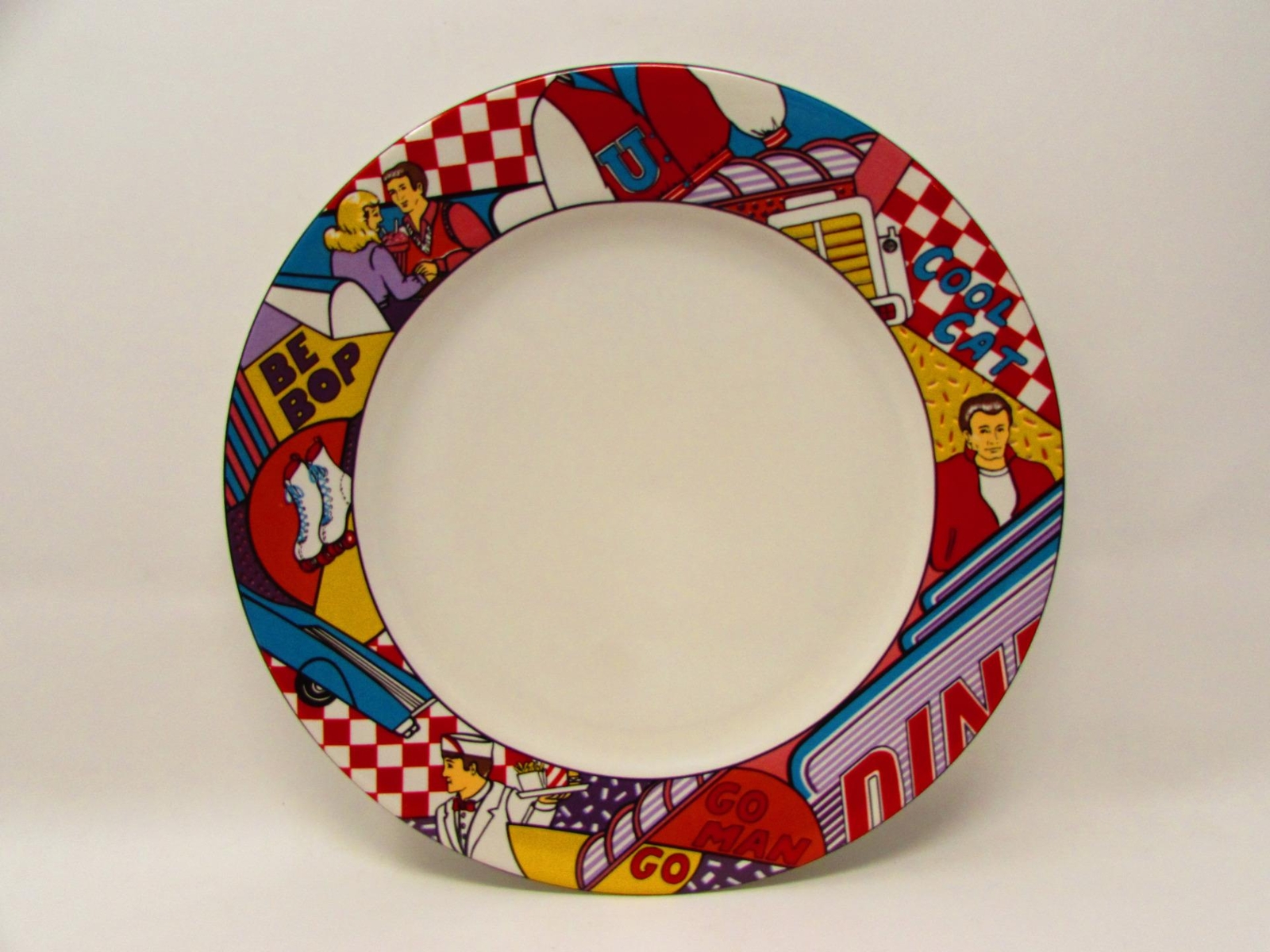 Happy Day by Century Dinner Plate 1950's Diner Motif On Rim L246 | eBay