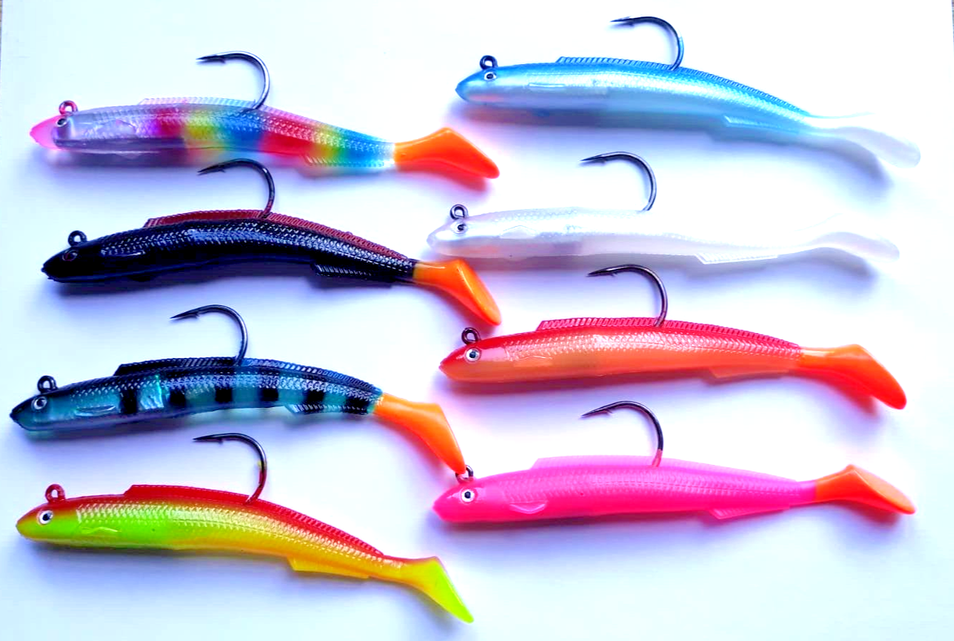 Fishinglife Sea Boat Fishing Cod Bass Pollock Sandeels Rubber Lures ...