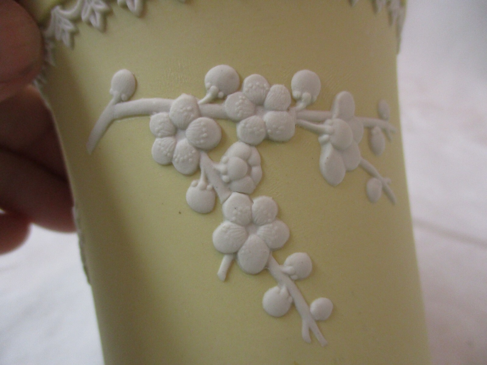 Vintage Wedgwood Primrose Yellow Jasperware Vase Prunus Blossom | eBay