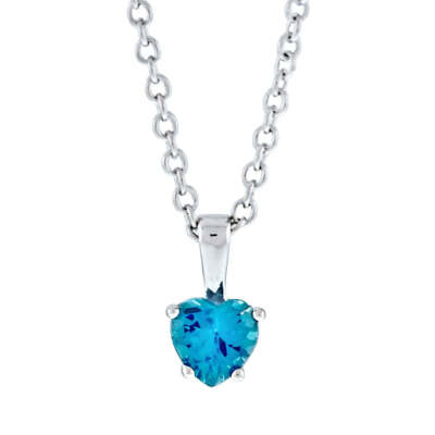 Miranda: 0.75ct Heart Cut Swiss Blue Topaz Ice CZ Silver Chain Pendant ...