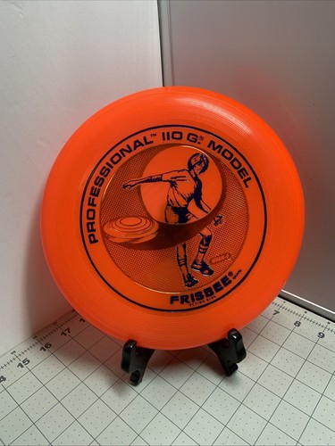 Vintage 1975 WHAM-O Frisbee Disc Professional 110 G. MODEL Neon Orange ...