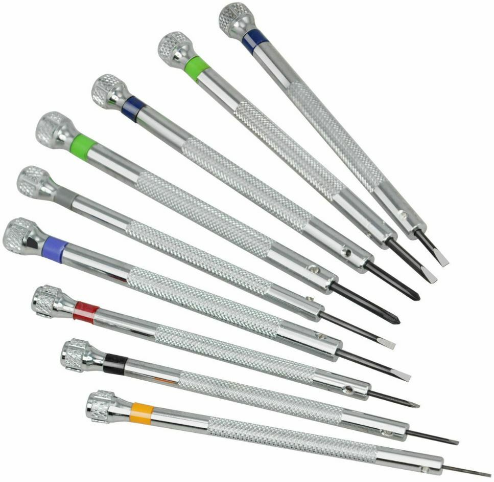 Precision Screwdriver 9pc Set Watch Jewelry Slotted Flat Blade ...