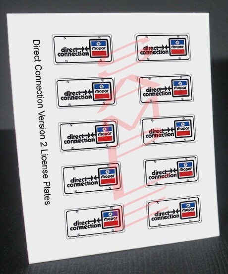 MOPAR DIRECT CONNECTION ver 2 miniature LICENSE PLATES for 1/25 scale ...