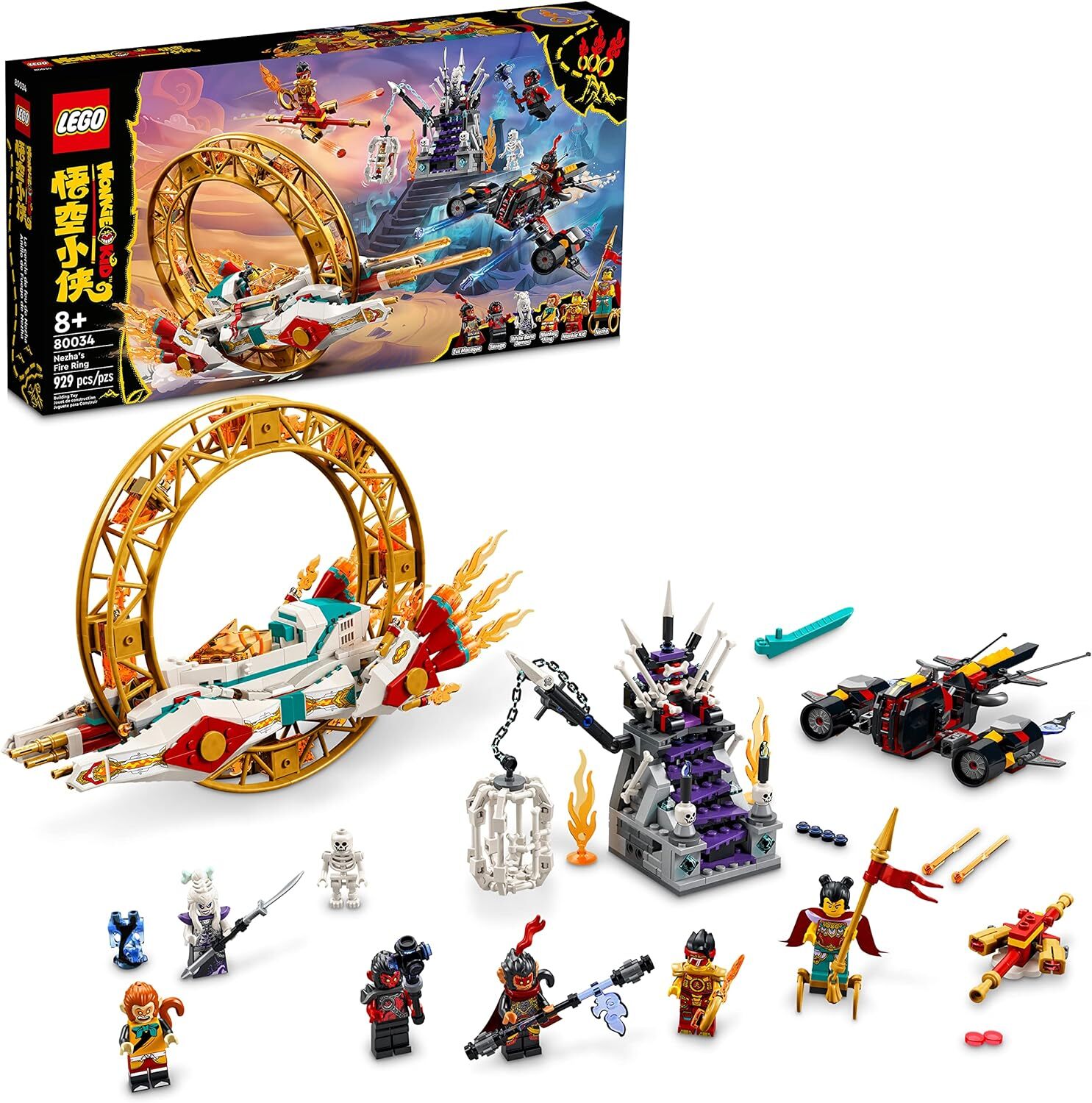 LEGO Monkie kid Nezha’s Fire Ring 80034 929 pieces block toy mini ...