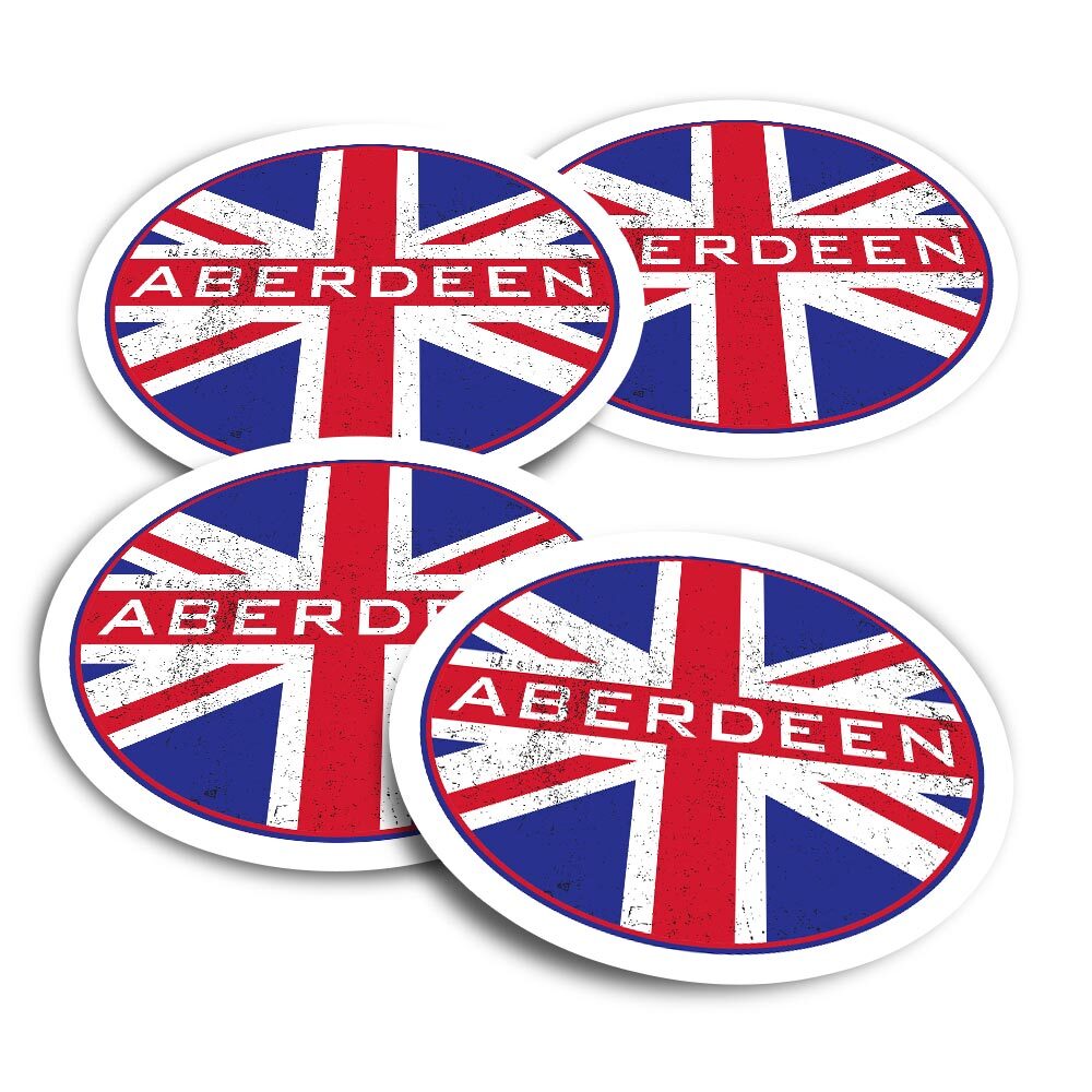 4x Vinyl Stickers Aberdeen England Flag Circle #60006 | eBay