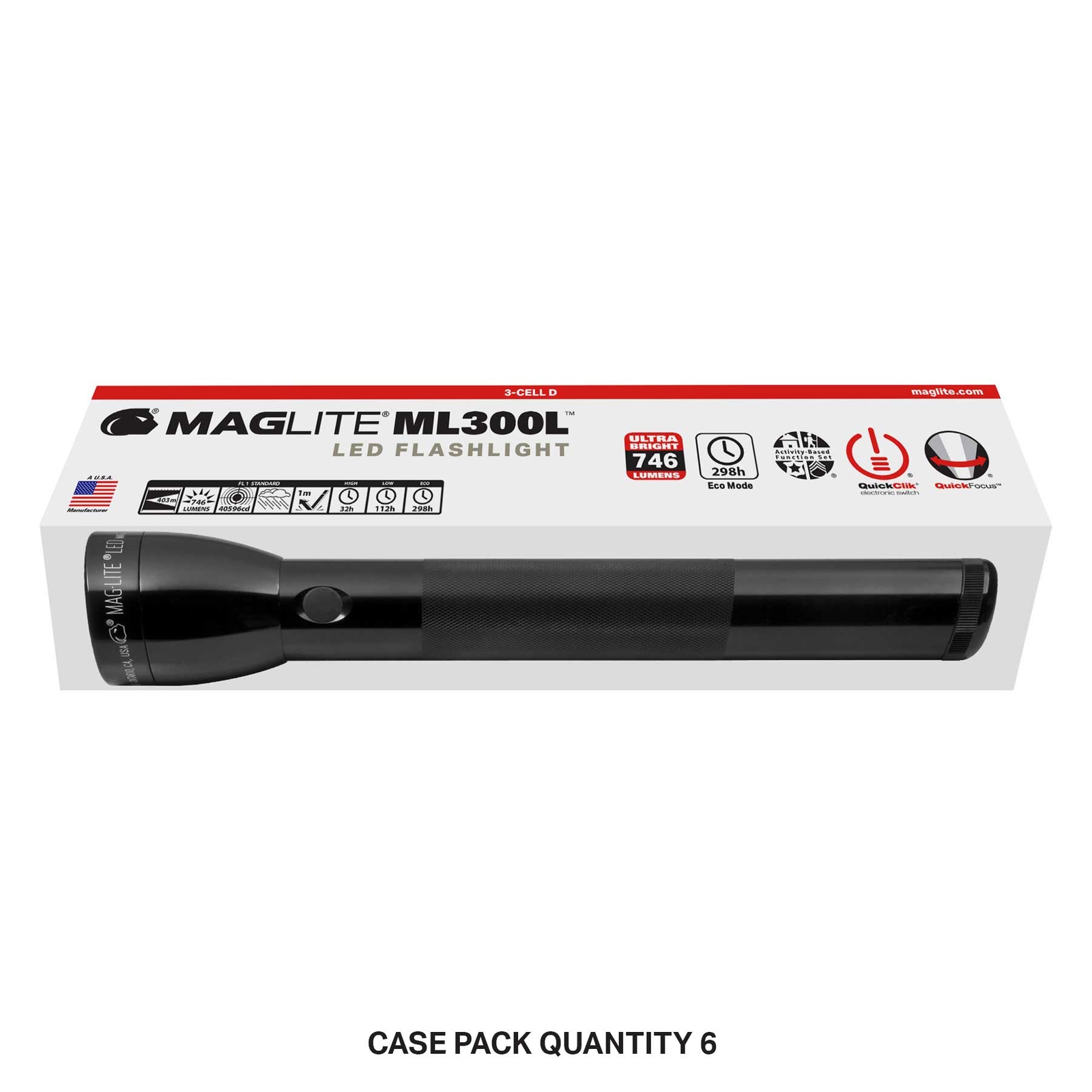 MagLite Flashlight ML300L-S3095 LED 3-Cell D Display Box, Color Gray | eBay