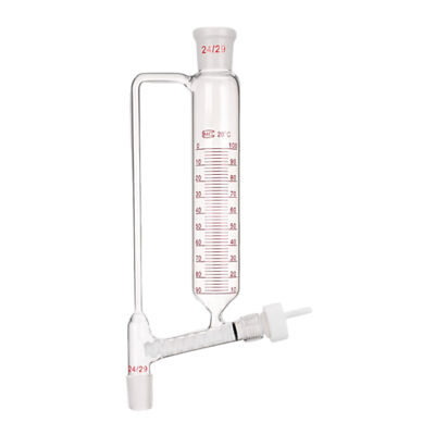 24/29 Glass Powder Addition Funnel W/Graduated & PTFE Valve Lab ...