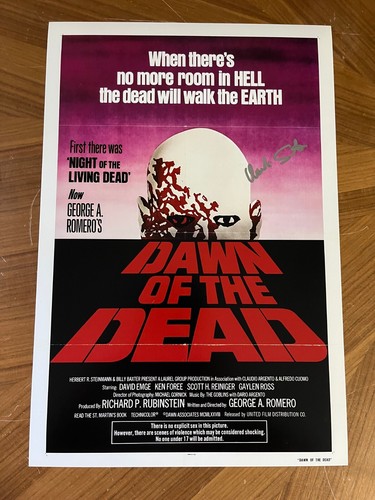 * CLAUDIO SIMONETTI * signed 12x18 poster * DAWN OF THE DEAD * GOBLIN ...