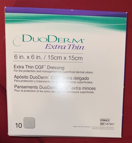1 Box / 10 Ct 187957 DUODERM Extra Thin Sterile Dressing, 6" x 6"/15cm× ...