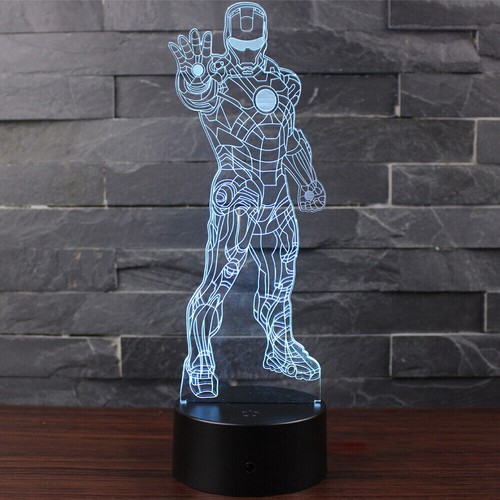 Iron Man LED 3D Night Light Marvel Nightlight Avengers Lamp Bedroom ...