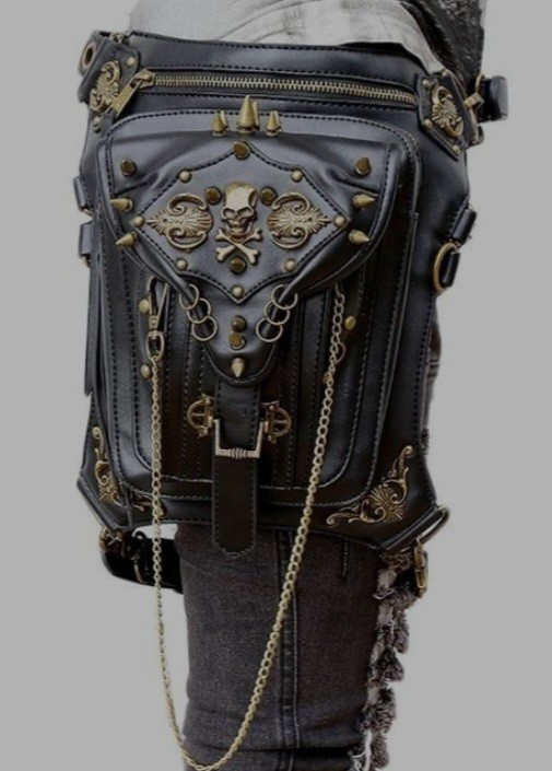 Skull & Rivet Spike Black Holster Leg, Waist Or Backpack Steampunk ...