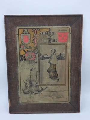 George Rutledge 1903 Arts & Crafts Brass Etching Landing Of Pilgrims ...