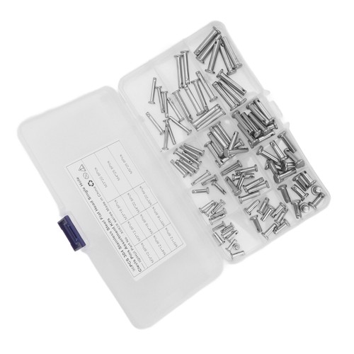 *96pcs 12 Sizes Stainless Steel Clevis Pin Single Hole Flat Head T ...