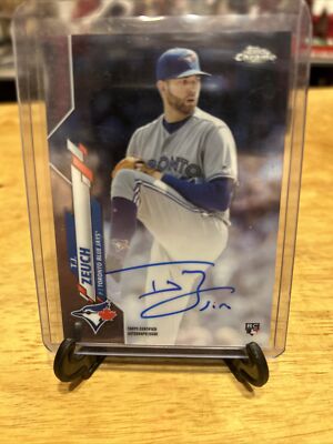 2020 Topps Chrome TJ Zeuch Rookie RC On Card Autograph Auto RA-TZ Blue ...