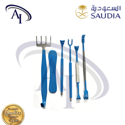Surgical Insulated Retractor Set of 6 Pcs Blue Color Plastic Surgery ...