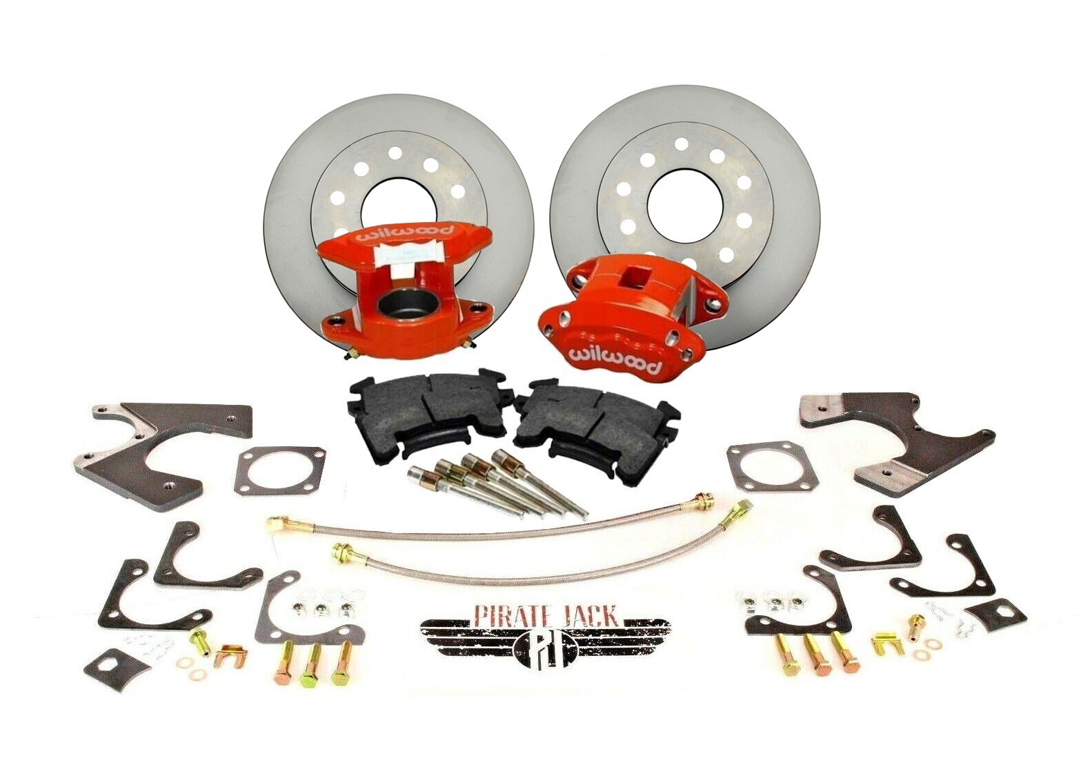 Universal GM 10/12 Bolt Rear Disc Brake Kit Red Wilwood Calipers ...