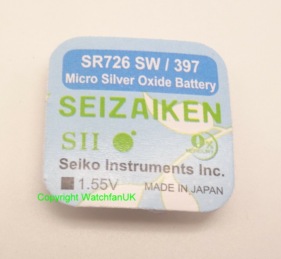 1 x SR726SW Micro Silver Oxide Watch Battery 1.55V Fits Seiko Made In ...