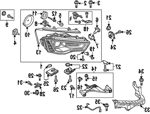AUDI NEW GENUINE A4 10-16 A5 12-16 O/S RIGHT HEADLIGHT REPAIR KIT ...