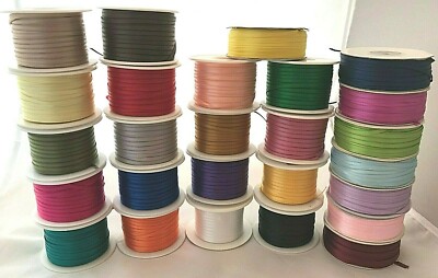 1/8" Satin Ribbon Double Face Assorted Colors Trim Narrow Spool 100 ...