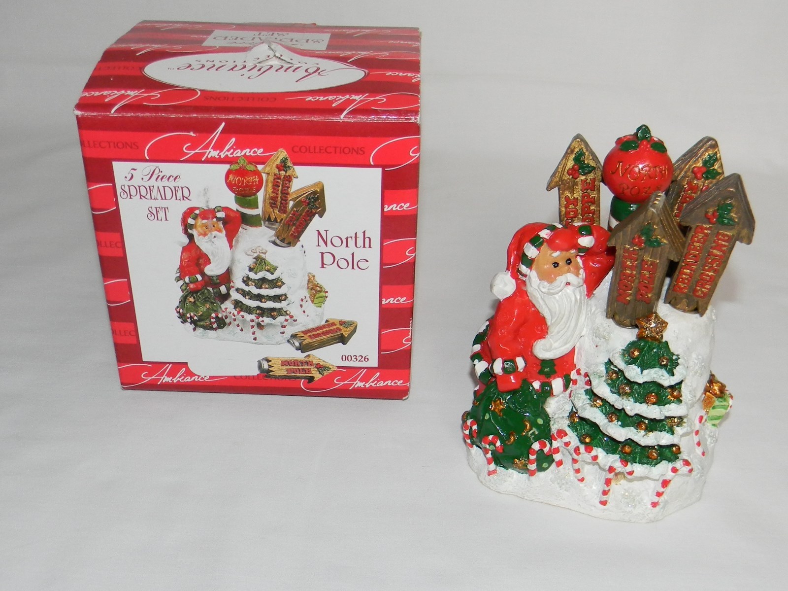 AMBIANCE COLLECTIONS 5 pc NORTH POLE SPREADER SET HOLIDAY CHRISTMAS ...