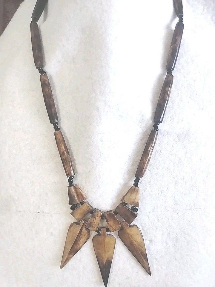 Brown Neckless Tribal Wood Caribbean Islands No Brand. Two Sided | eBay