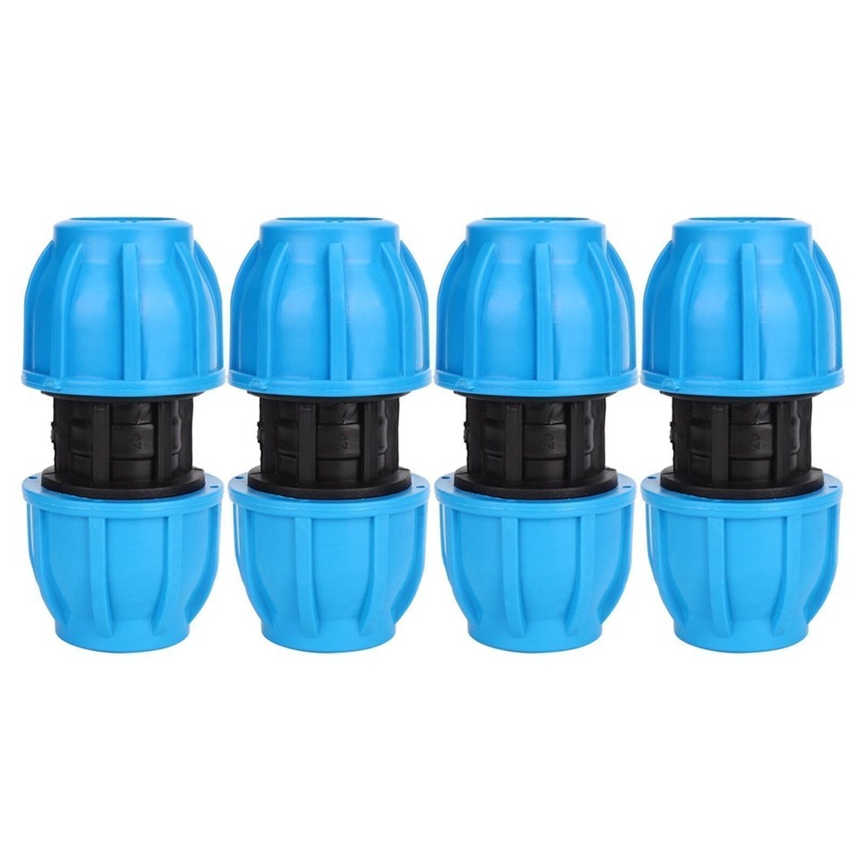 4Pcs PE Plastic 25mm to 25mm Straight Water Pipe Connector Pipe ...