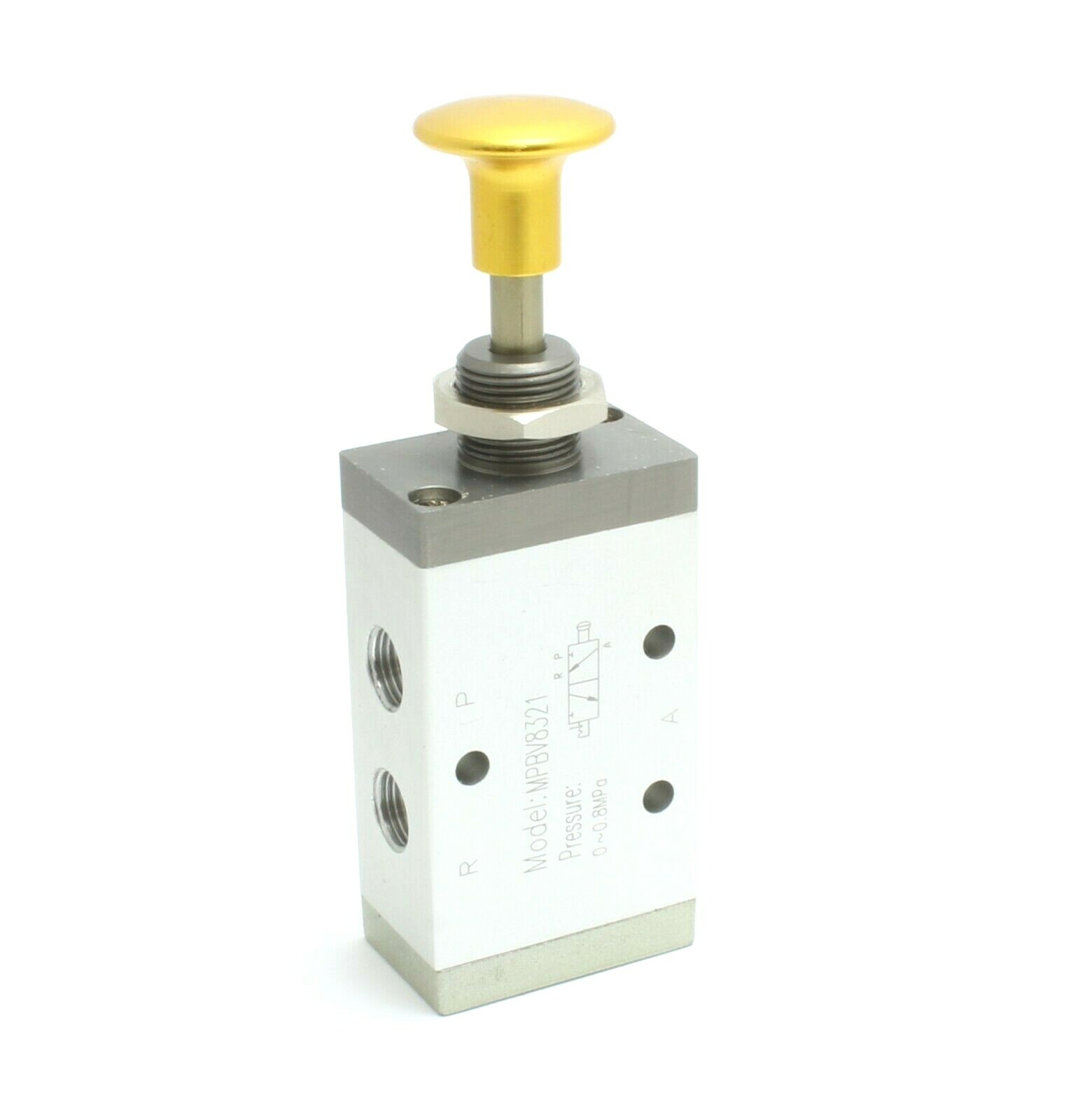 1pc 3 / 2 Way Pneumatic Push Pull Valve 1/8" NPT Detented MettleAir ...