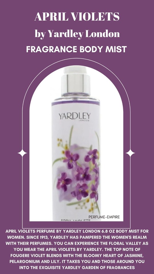 APRIL VIOLETS by Yardley London fragrance body mist 6.8 oz New | eBay