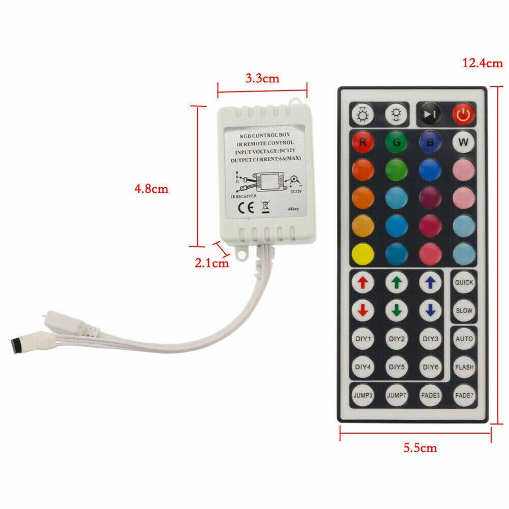LED Strip Light IR Remote Controller 44 Keys Colorful Energy Efficient ...