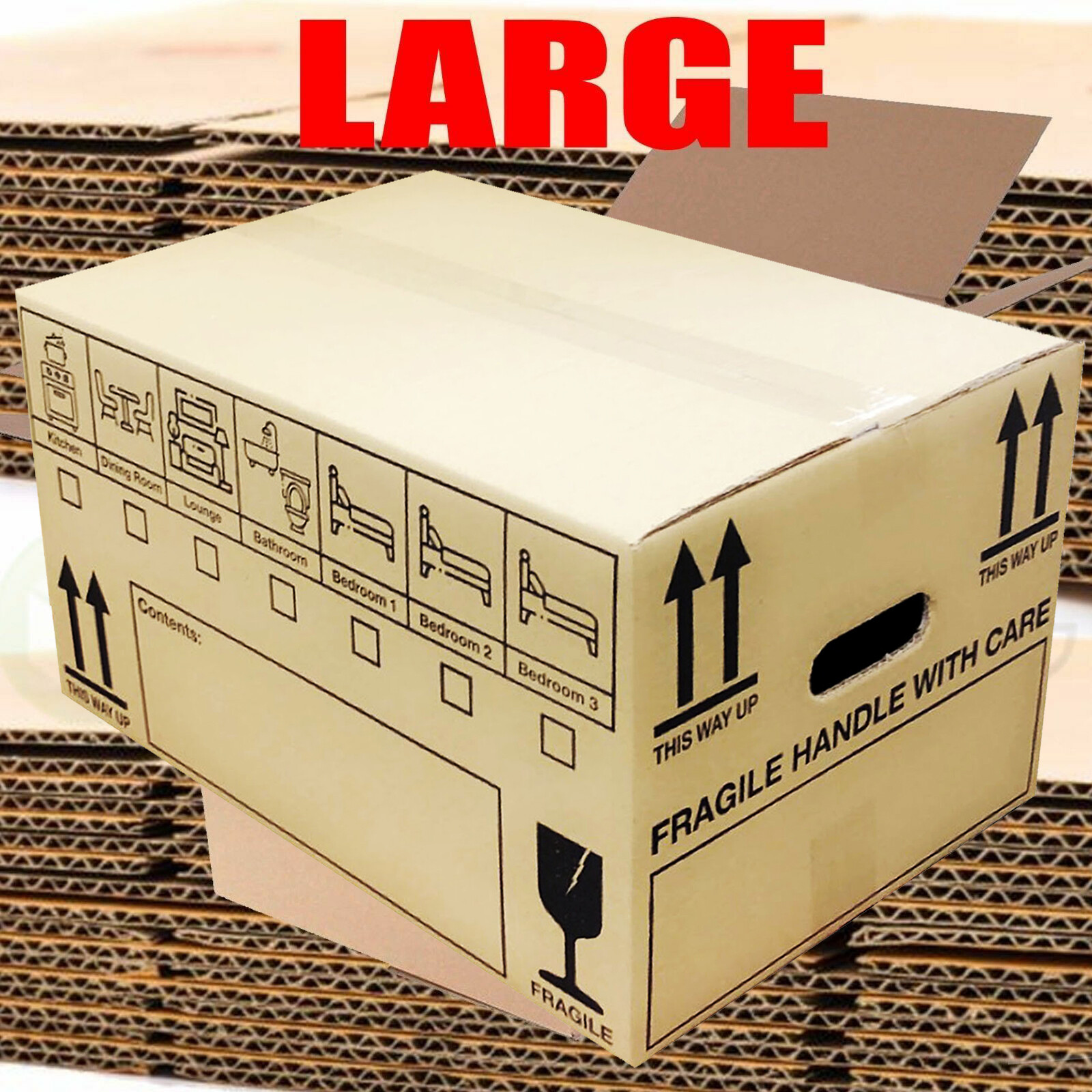 NEW 20 X LARGE REMOVAL KIT Cardboard House Moving Boxes - Removal ...