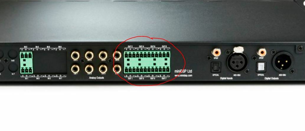 12-Pin Processor / High Level Input / Power DC / Remote Plug MiniDSP ...