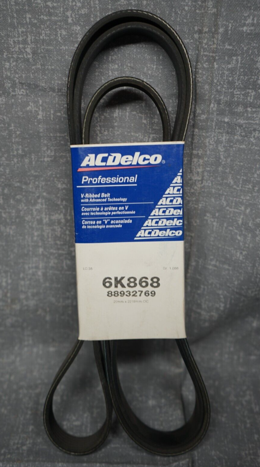 ACDelco Professional 6K868 Standard V-Ribbed Serpentine Belt Ram 1500 ...