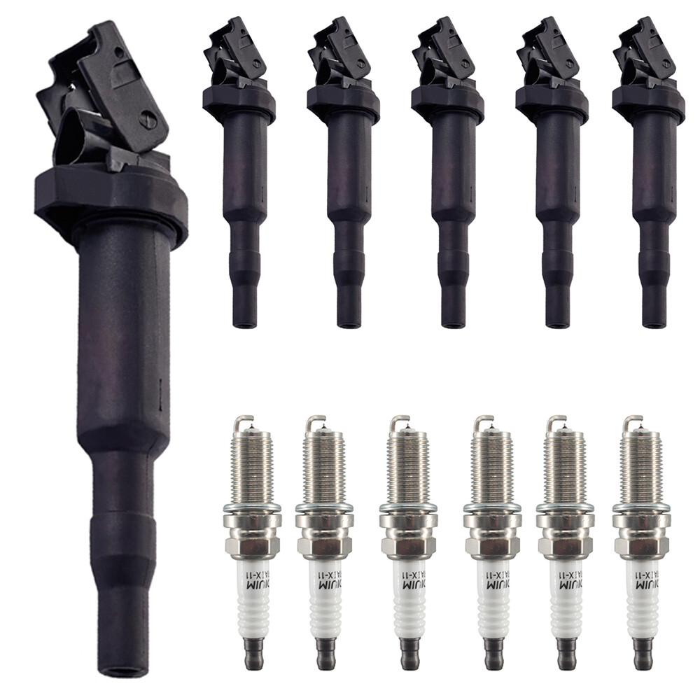 6X Ignition Coils + 6X Iridium Spark Plugs For BMW 128i 328i 525i 528i ...