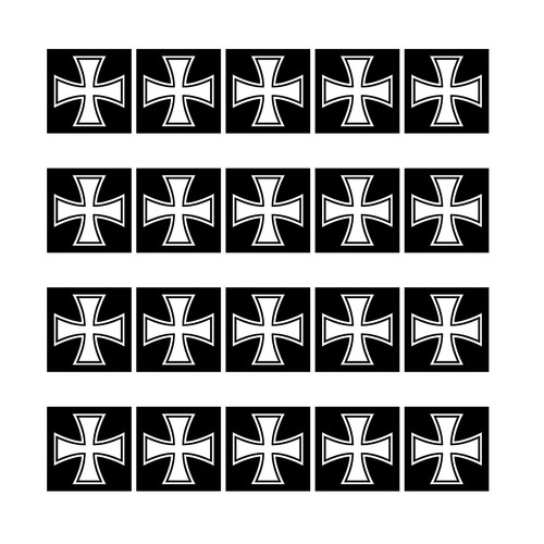 20 Sticker 0 3/8in Iron Cross Mini Sticker Modelmaking Flag ...