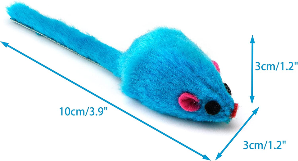 36PCS 4.1'' Furry Cat Toy Mice Rattle Small Mouse Kitten Interactive ...