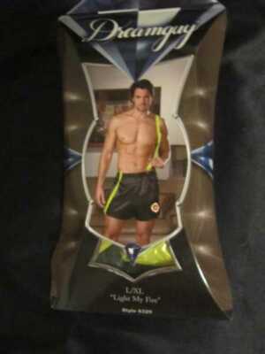 Dreamguy 6329 Light My Fire Satin Boxer Shorts with firehouse crest & suspenders | eBay