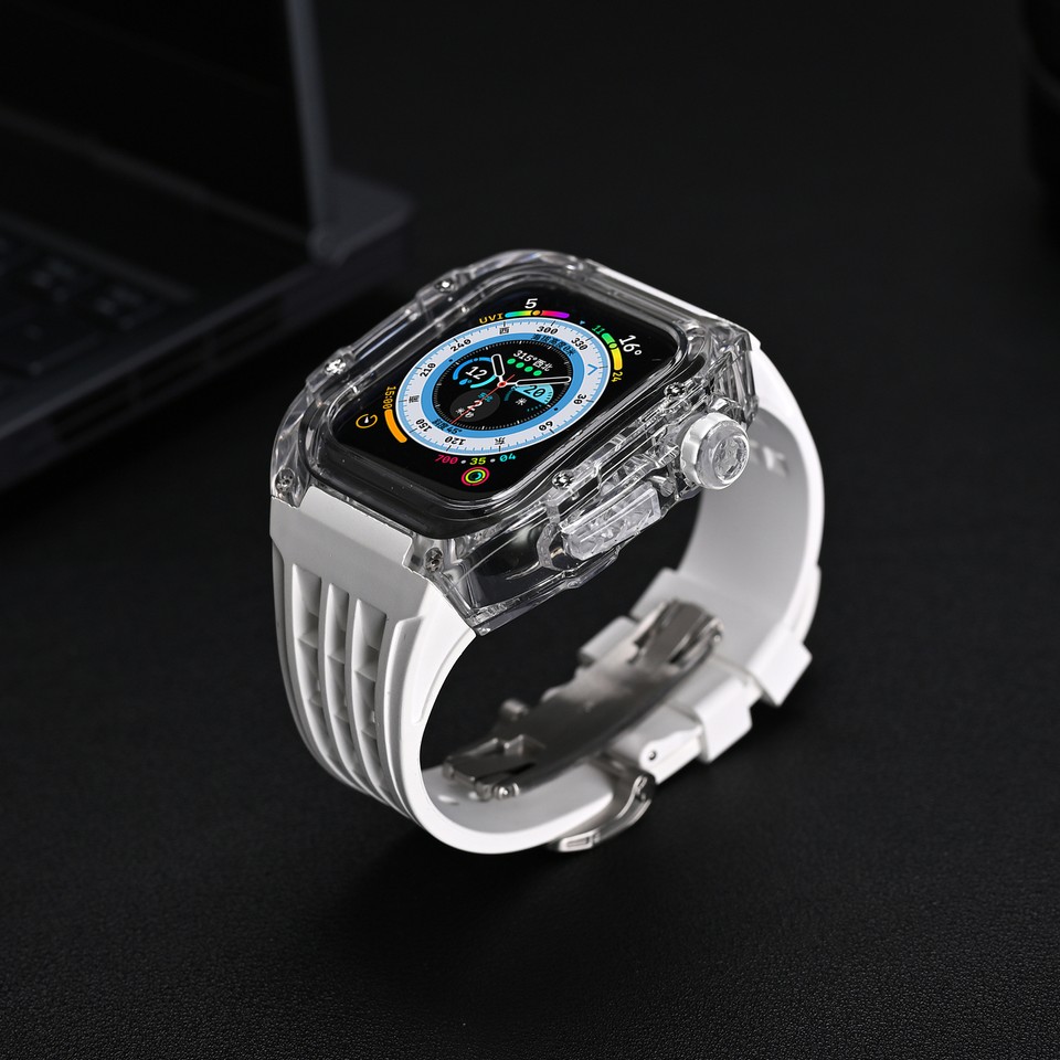 Transparent Case Rubber Band Mod Kit For Apple Watch Ultra 49mm 8 7 6 ...