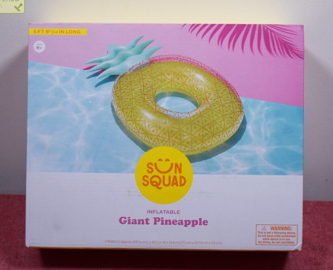 Sun Squad Inflatable Giant Pineapple Swim Pool Float Yellow | eBay