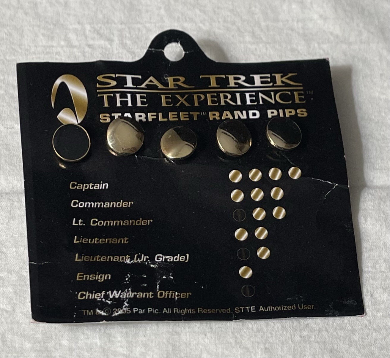 Star Trek - The Experience Las Vegas Lot Of 2. Starfleet Rank Pips ...