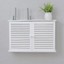 White Wood-Plastic Wifi Router Cover Storage Box Wall Mounted Shelf ...