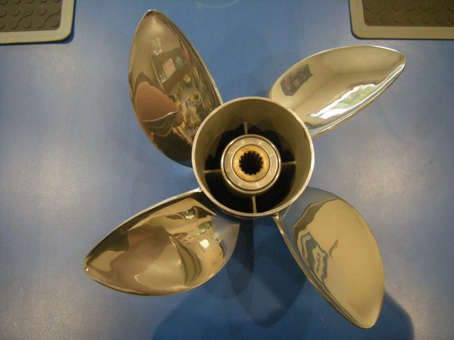 Suzuki OEM 4 Blade Stainless Steel Boat Propeller Counter Rotation for ...