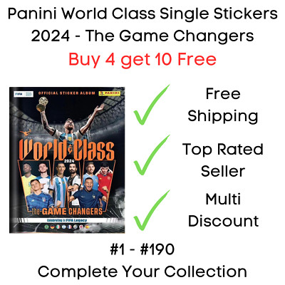 Panini World Class Stickers - #1 - #190 Game Changers 2024 - Buy 4 get ...